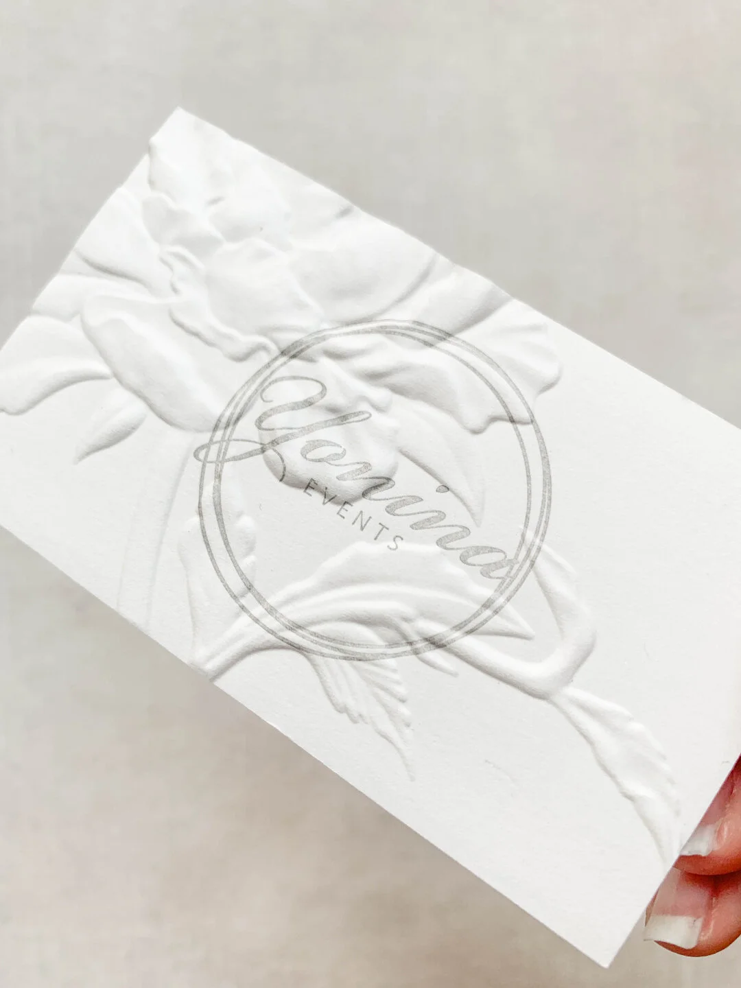 Sculpted embossing business cards — LETTERING BY GRG