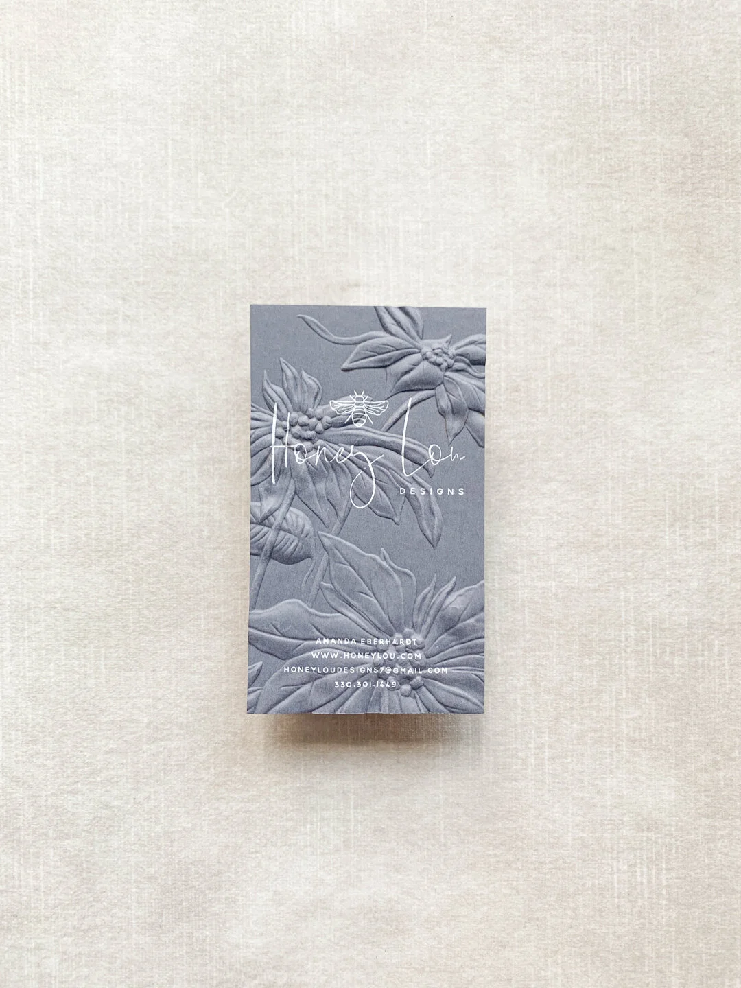 Sculpted embossing business cards — LETTERING BY GRG