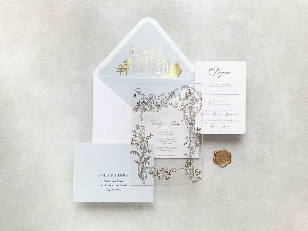Luxury transparent acrylic wedding invitations | Lettering By GRG