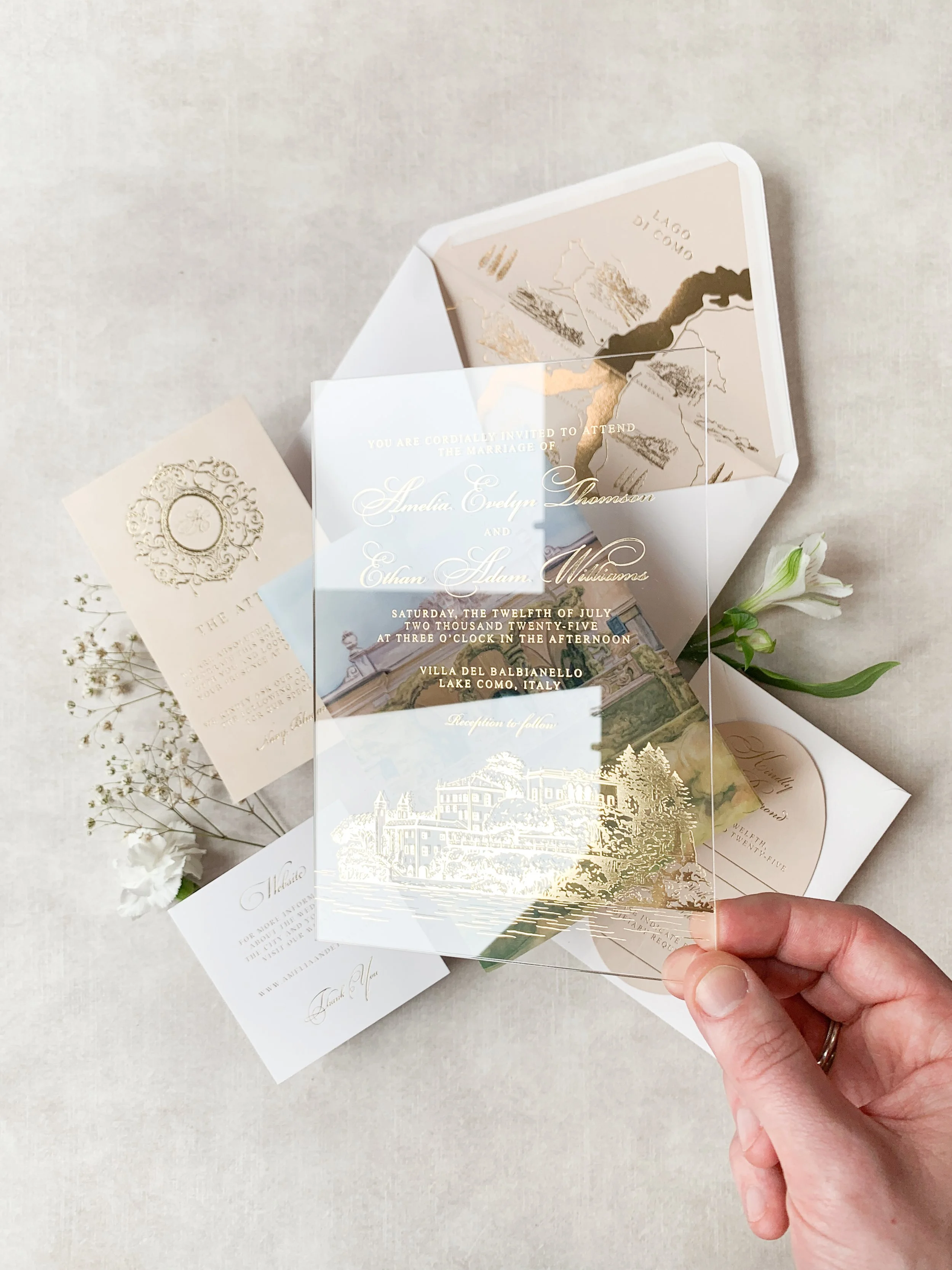 Luxury Watercolour acrylic wedding invitations | Lettering By GRG