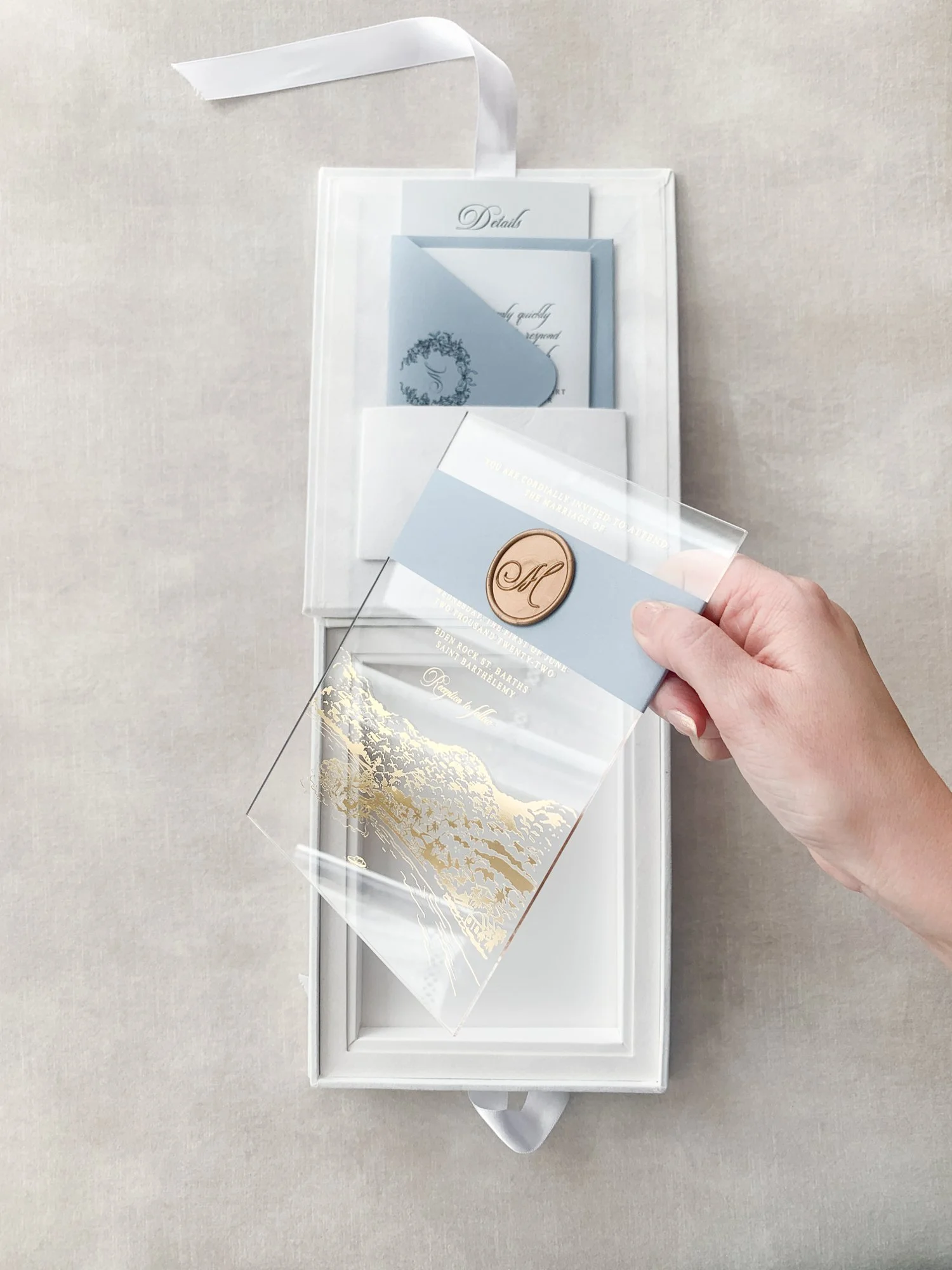 Perfect Wedding Velvet Box Invitation — LETTERING BY GRG