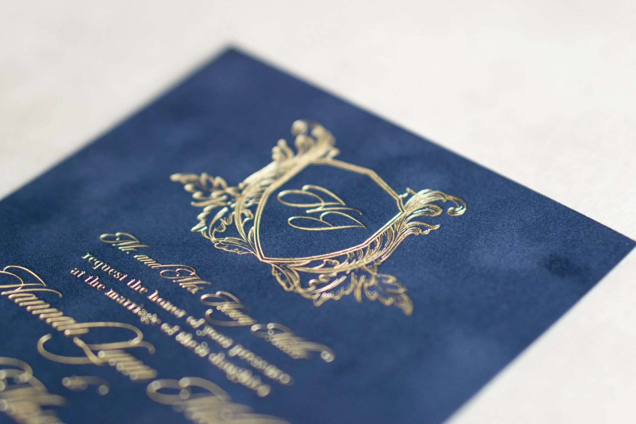 Velvet wedding invitations | Lettering By GRG