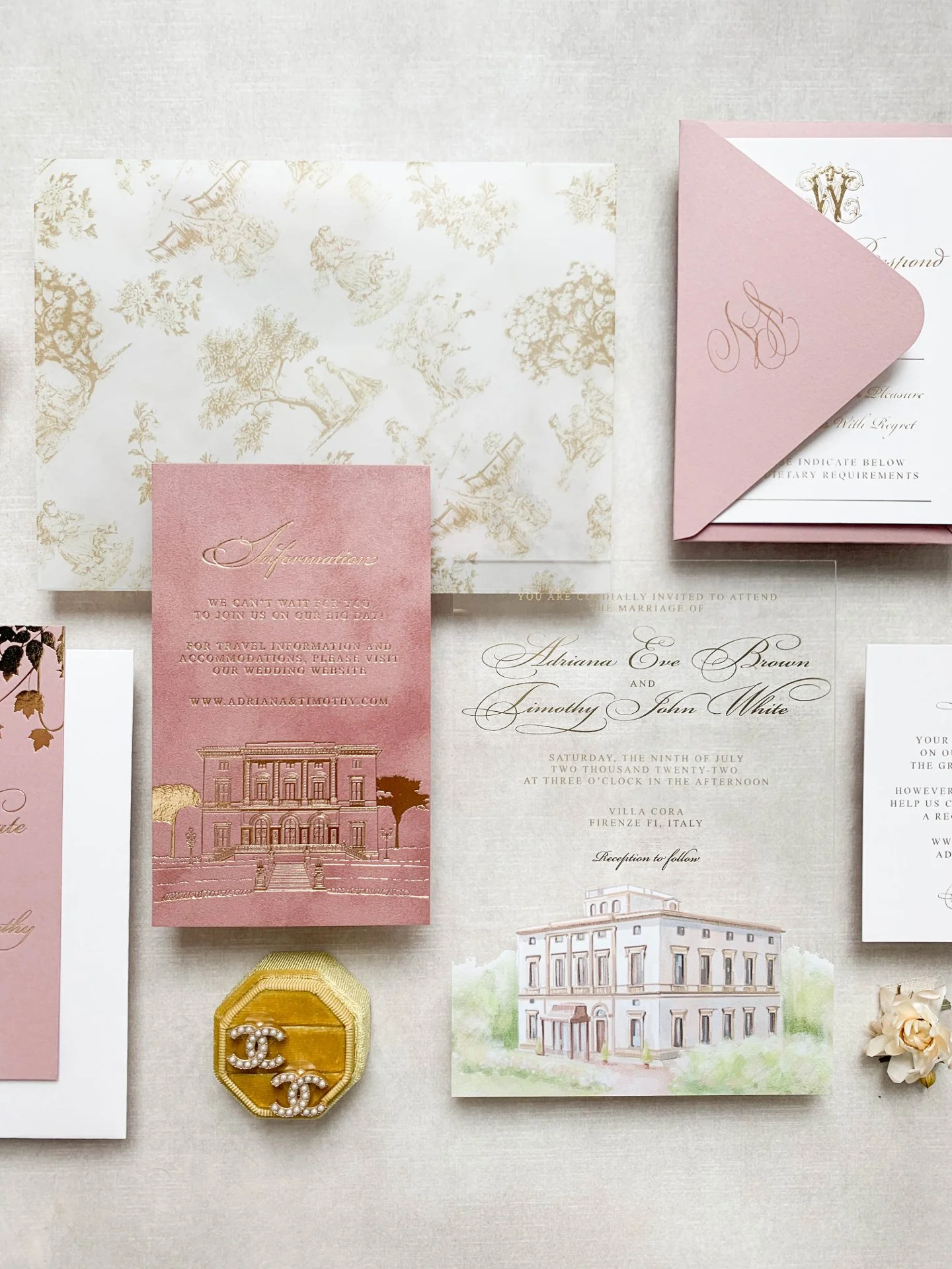 Acrylic wedding invitations — LETTERING BY GRG