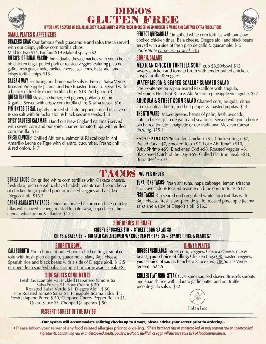 MENUS — Diego's Newport