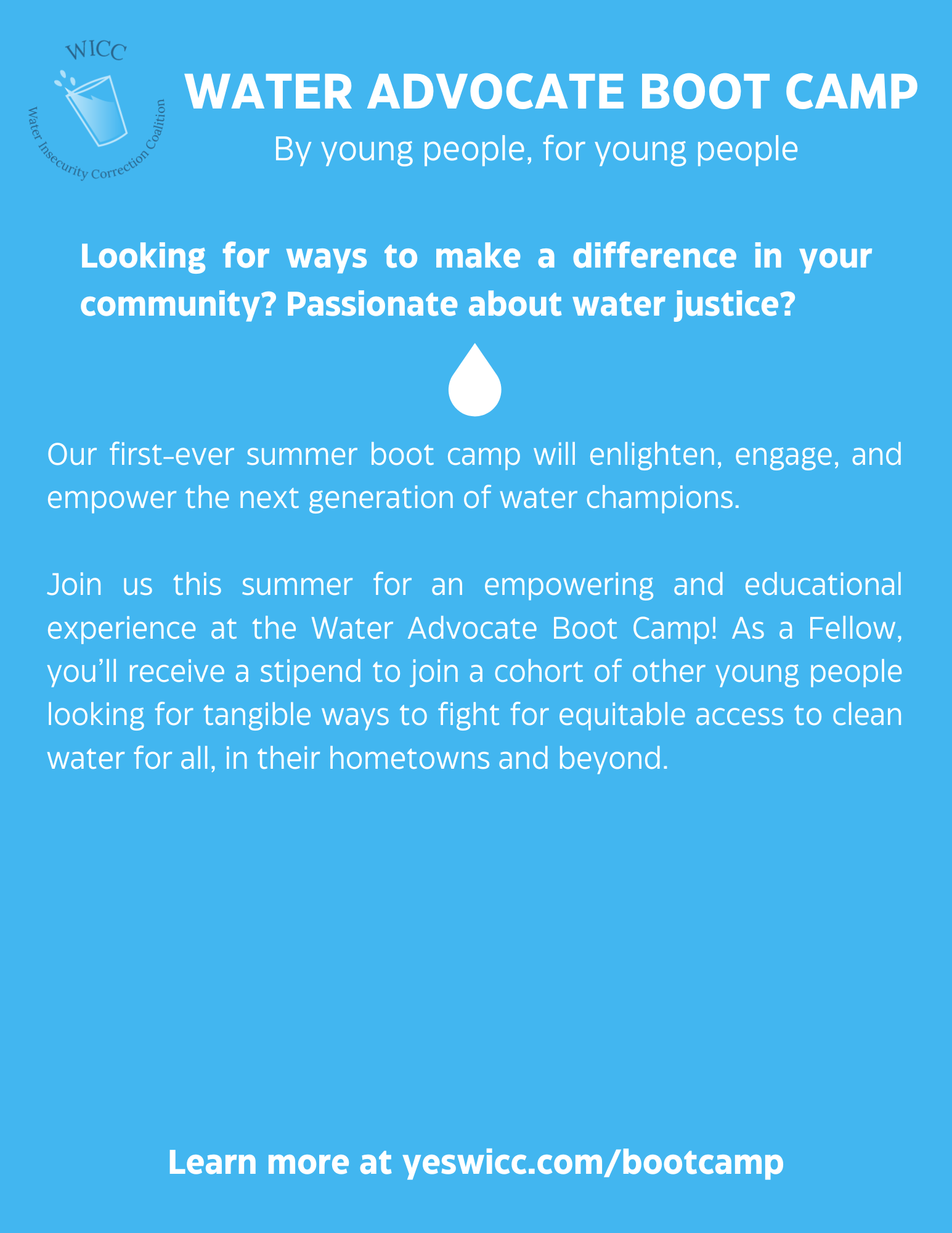 Water Advocate Fellowship — Water Insecurity Correction Coalition