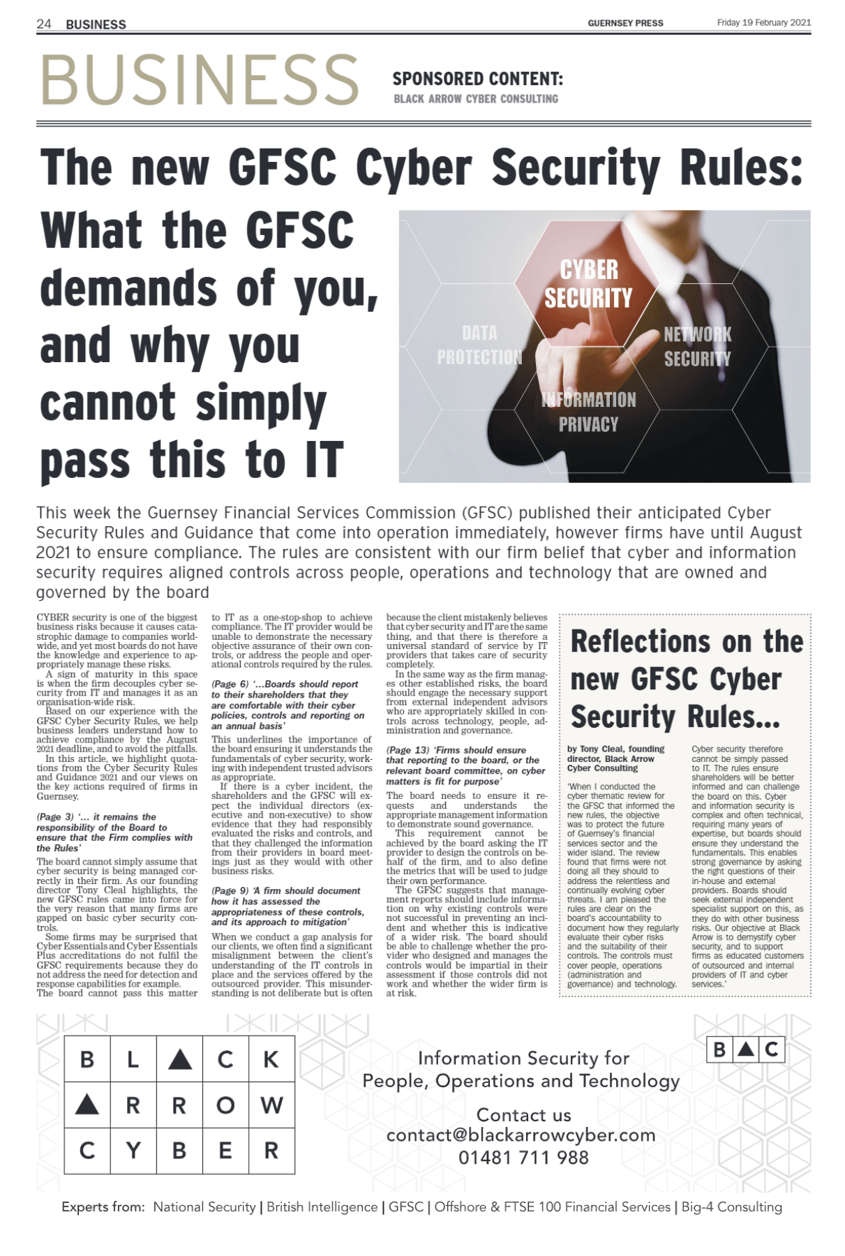 Black Arrow Cyber Consulting — Our latest piece in the Guernsey Press ...