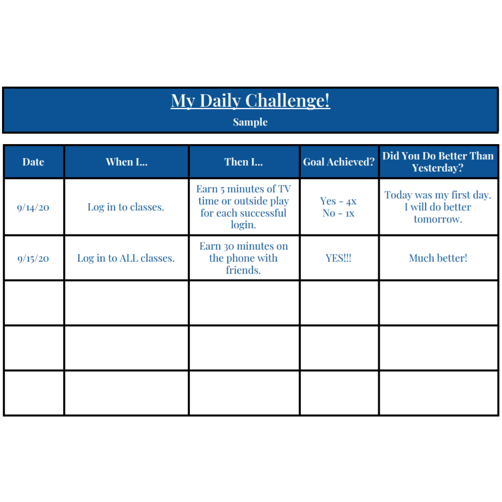 FREE! My Daily Challenge! Fillable & Printable — Embrace Behavior Change