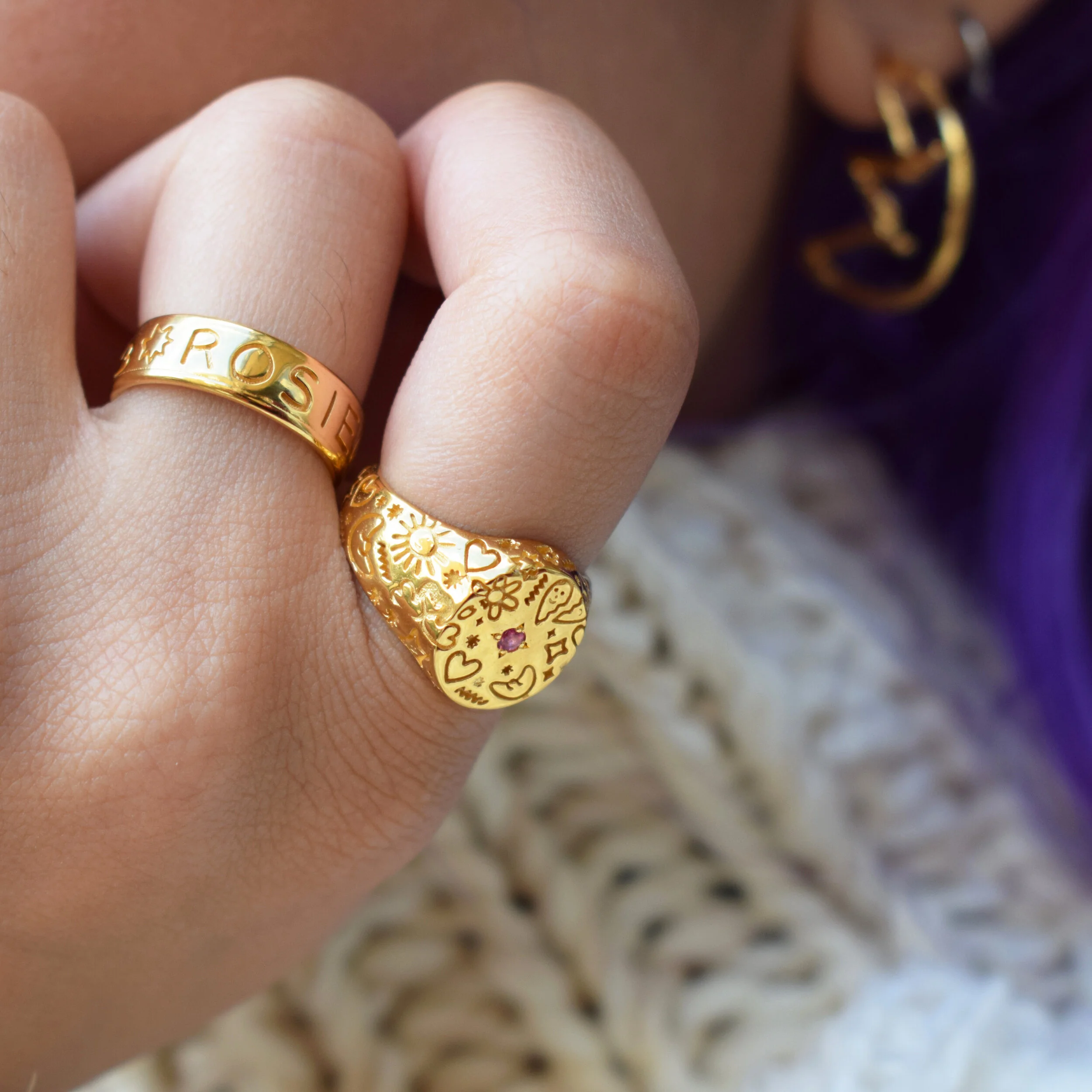 GD X Holly St Clair Doodle Signet Ring — Good Daze