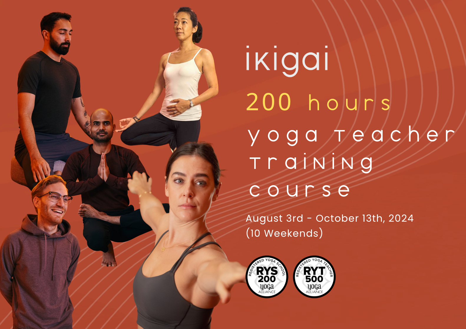 200-Hour Teacher Training Course with IKIGAI Team (Leah, Gianni, Aymeric, Arvind, Bhakti) — IKIGAI