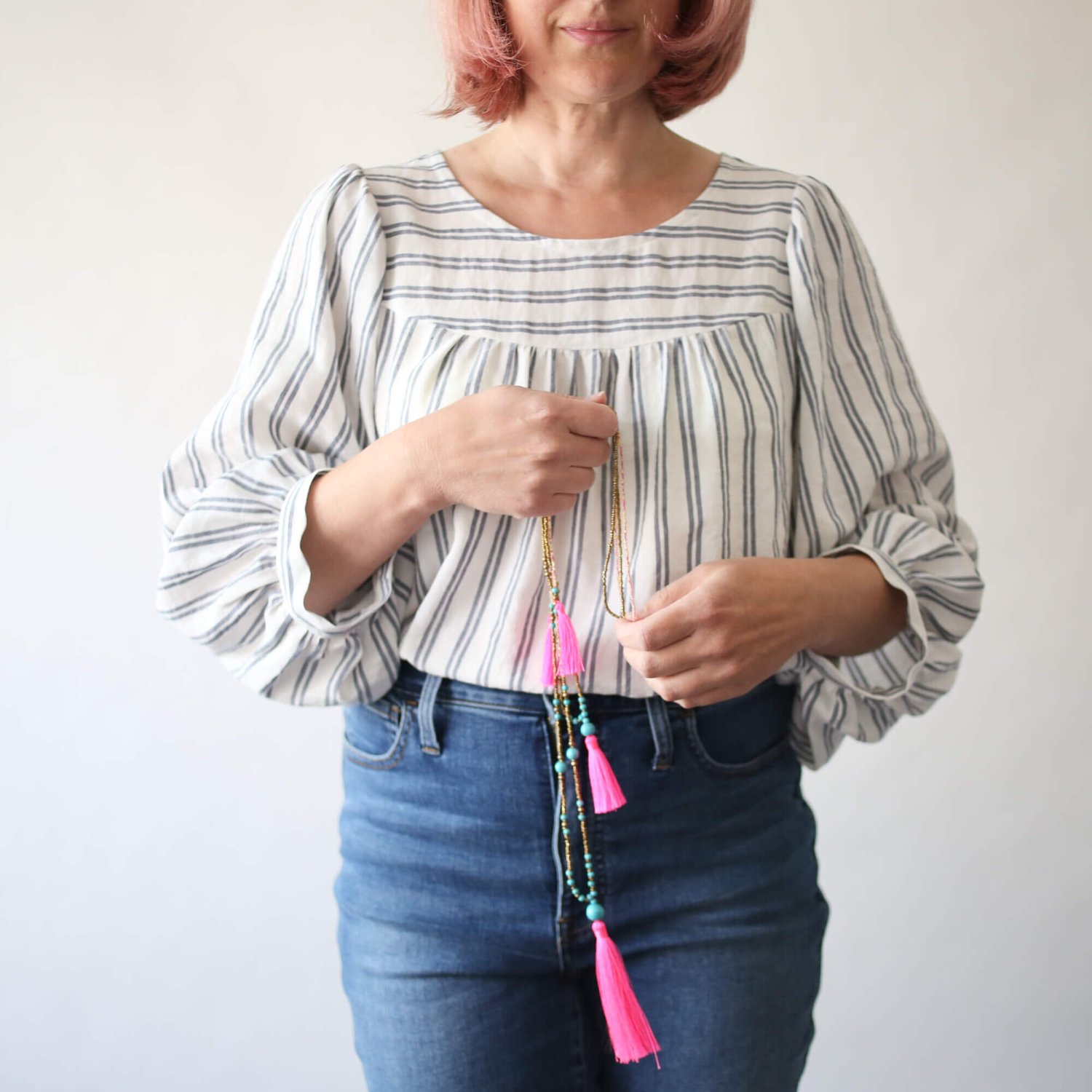 Striped Ruby Top with sleeves — Made by Rae