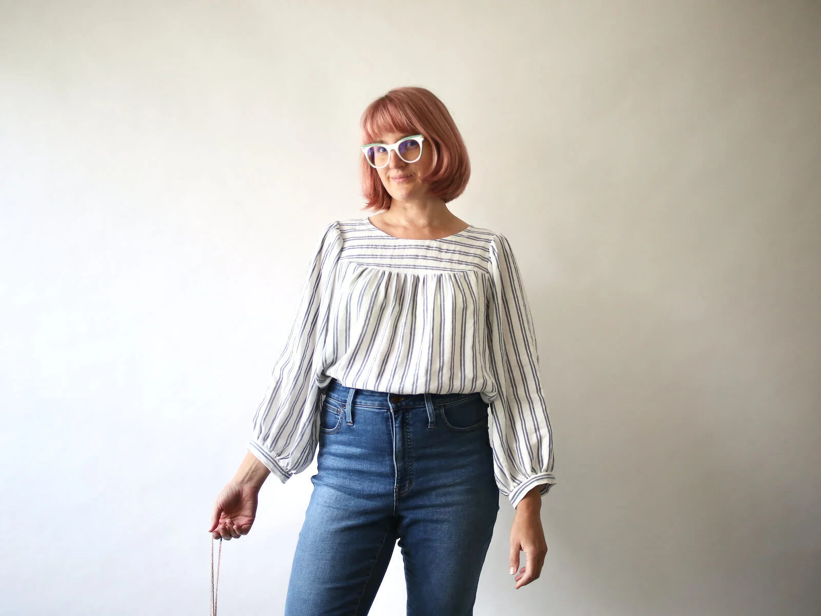 Striped Ruby Top with sleeves — Made by Rae