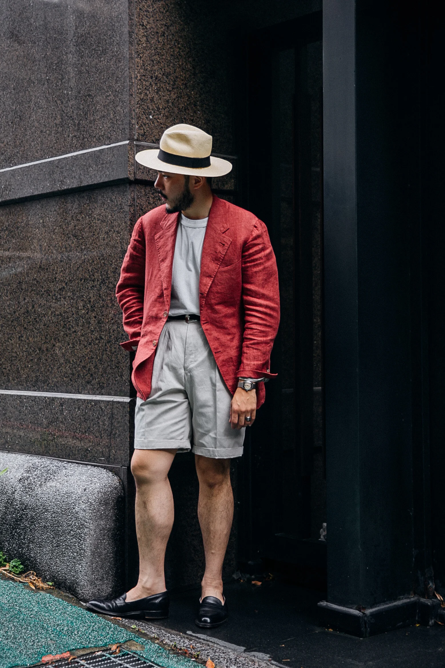Cotton/Linen Double Pleated Shorts - Sand — The Anthology