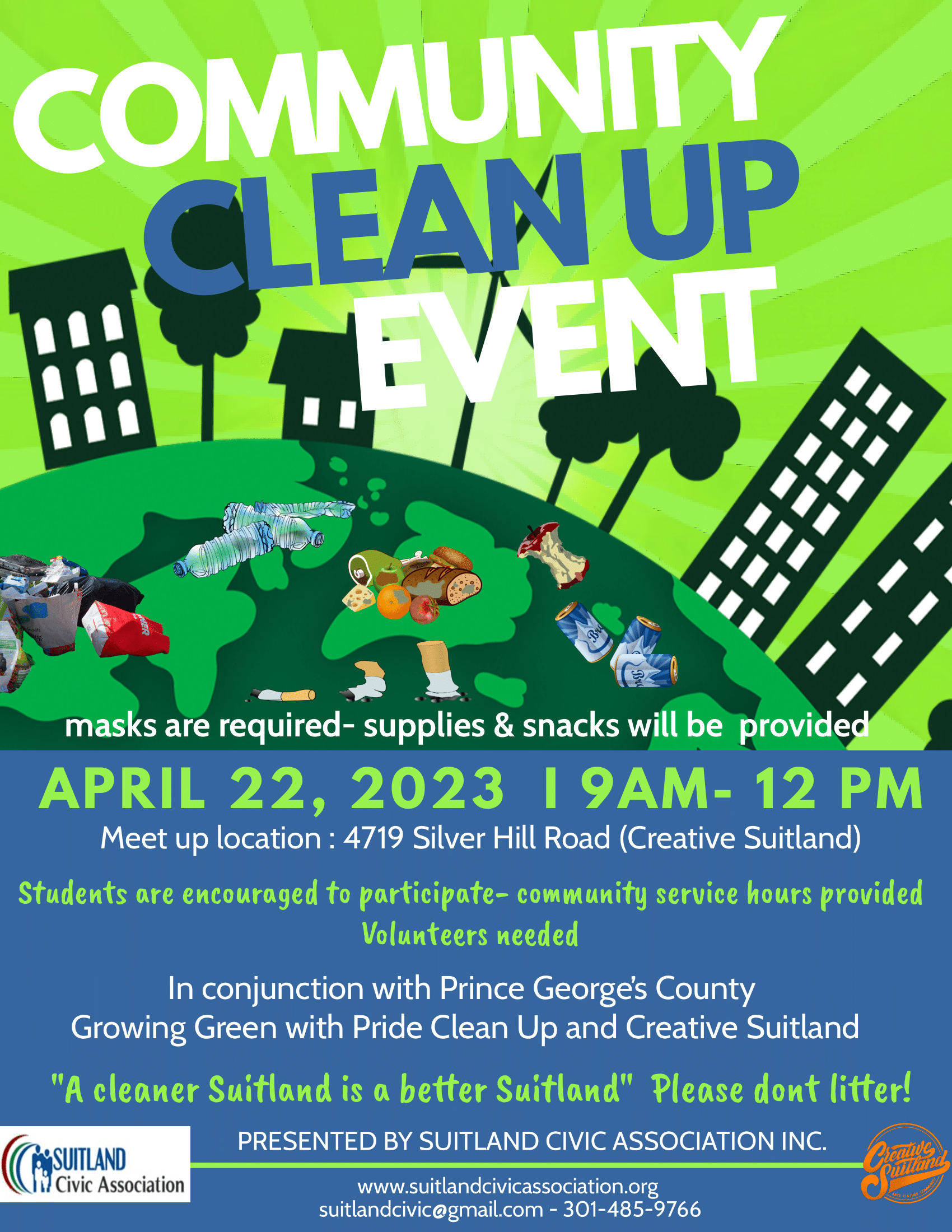 Earth Day: Community Clean Up Event — Creative Suitland Arts Center