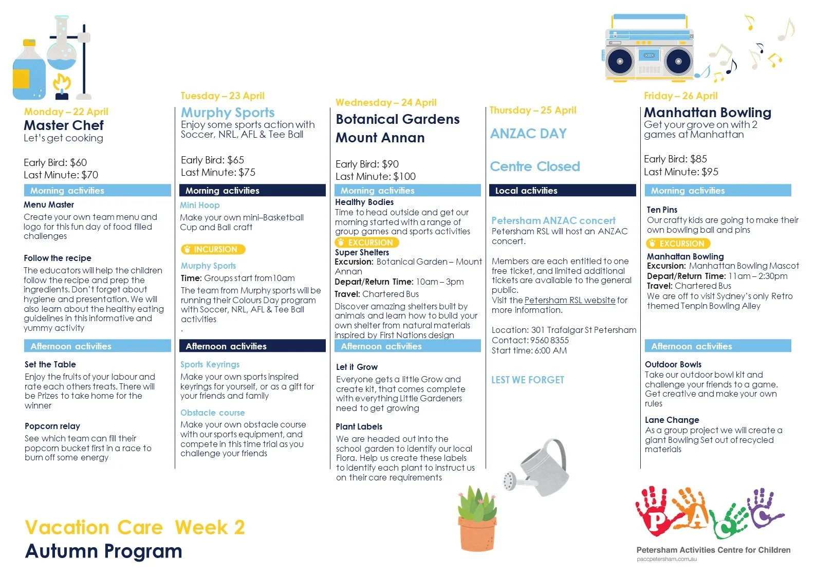 Vacation Care — PACC Petersham