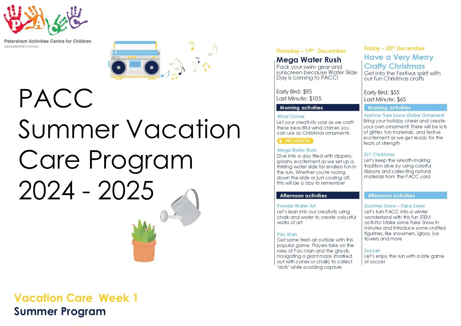 Vacation Care — PACC Petersham