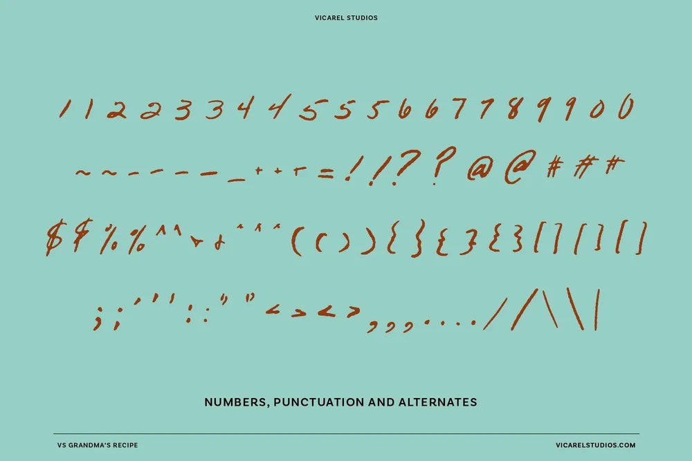 VS Grandma's Recipe: A Realistic Handwritten Script Font Built for ...