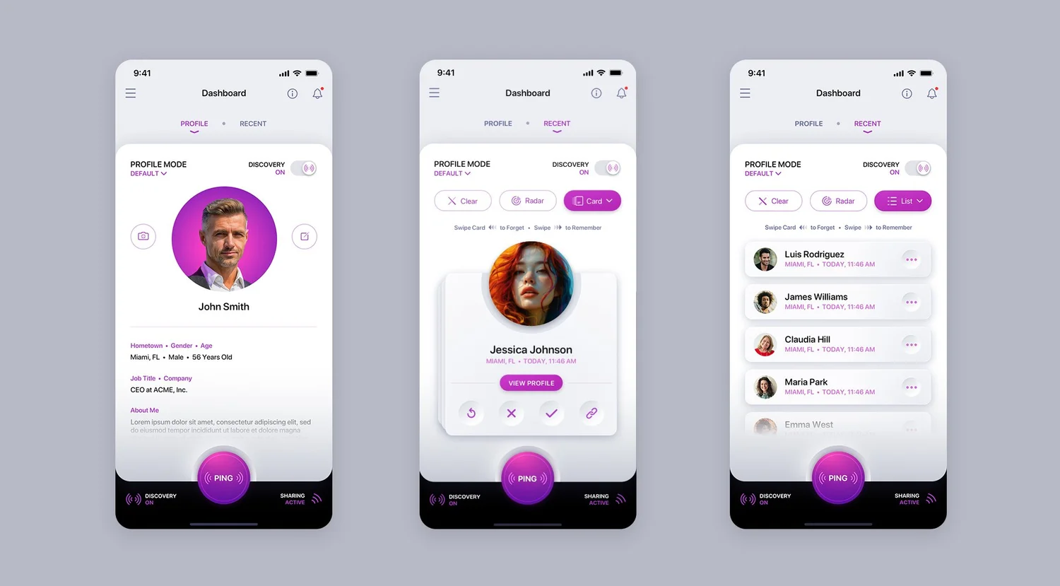 Recognize Me Mobile App UI/UX Design - Light Mode Version — The Skins ...