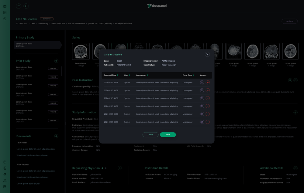 DocPanel Radiology Application UI UX Design: Dark Mode — UI/UX, Brand ...