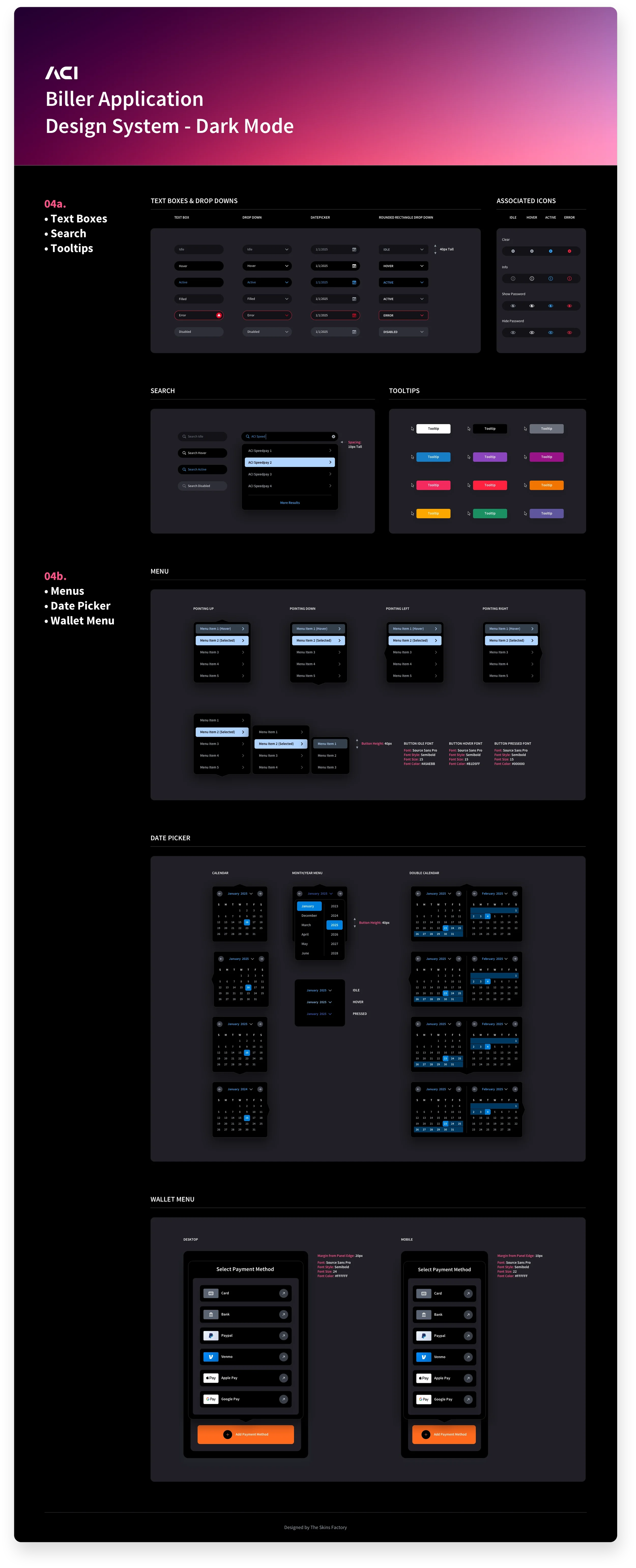 ACI Biller Design System Dark Mode Page 4 Fullview — UI/UX & Web Design ...