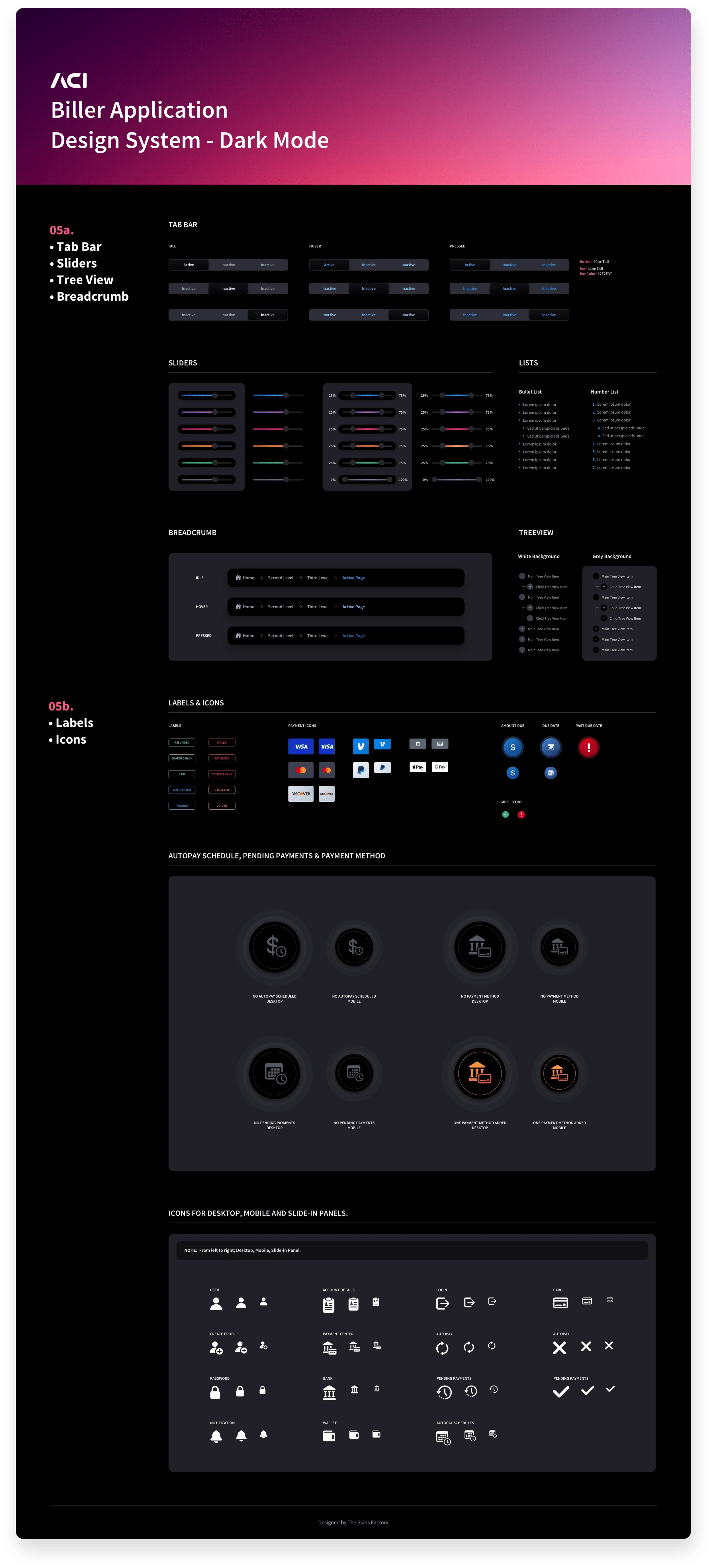 ACI Biller Design System Dark Mode Page 5 Fullview — UI/UX & Web Design ...