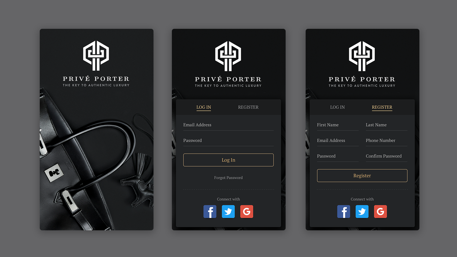PRIVÉ PORTER Mobile App UI/UX Design — The Skins Factory | UI/UX Design ...