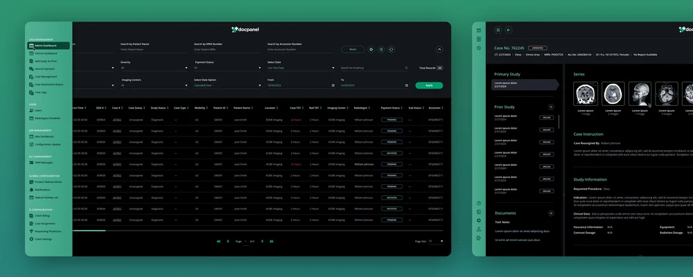 DocPanel healthcare UI UX Design: Dark Mode — UI/UX, Brand & Web Design Agency - The Skins Factory