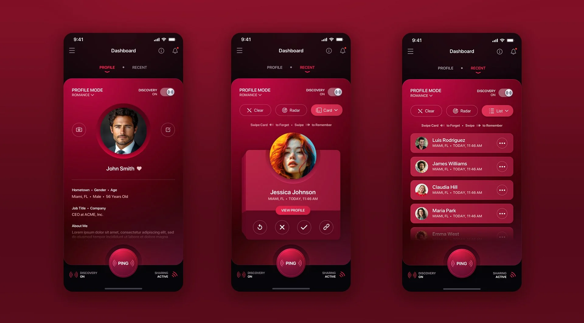 Recognize Me Mobile App UI/UX Design - Dark Mode Version — UI/UX & Web ...