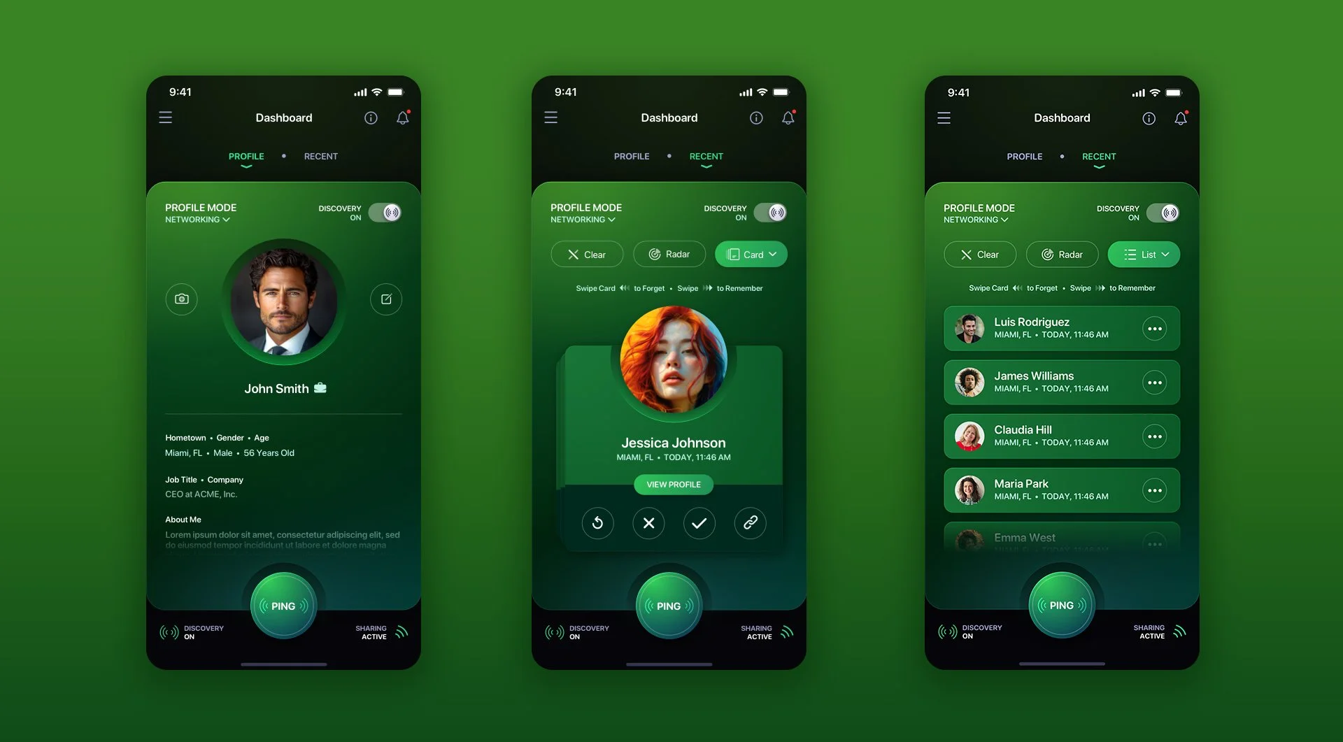 Recognize Me Mobile App UI/UX Design - Dark Mode Version — UI/UX & Web Design Agency - The Skins ...