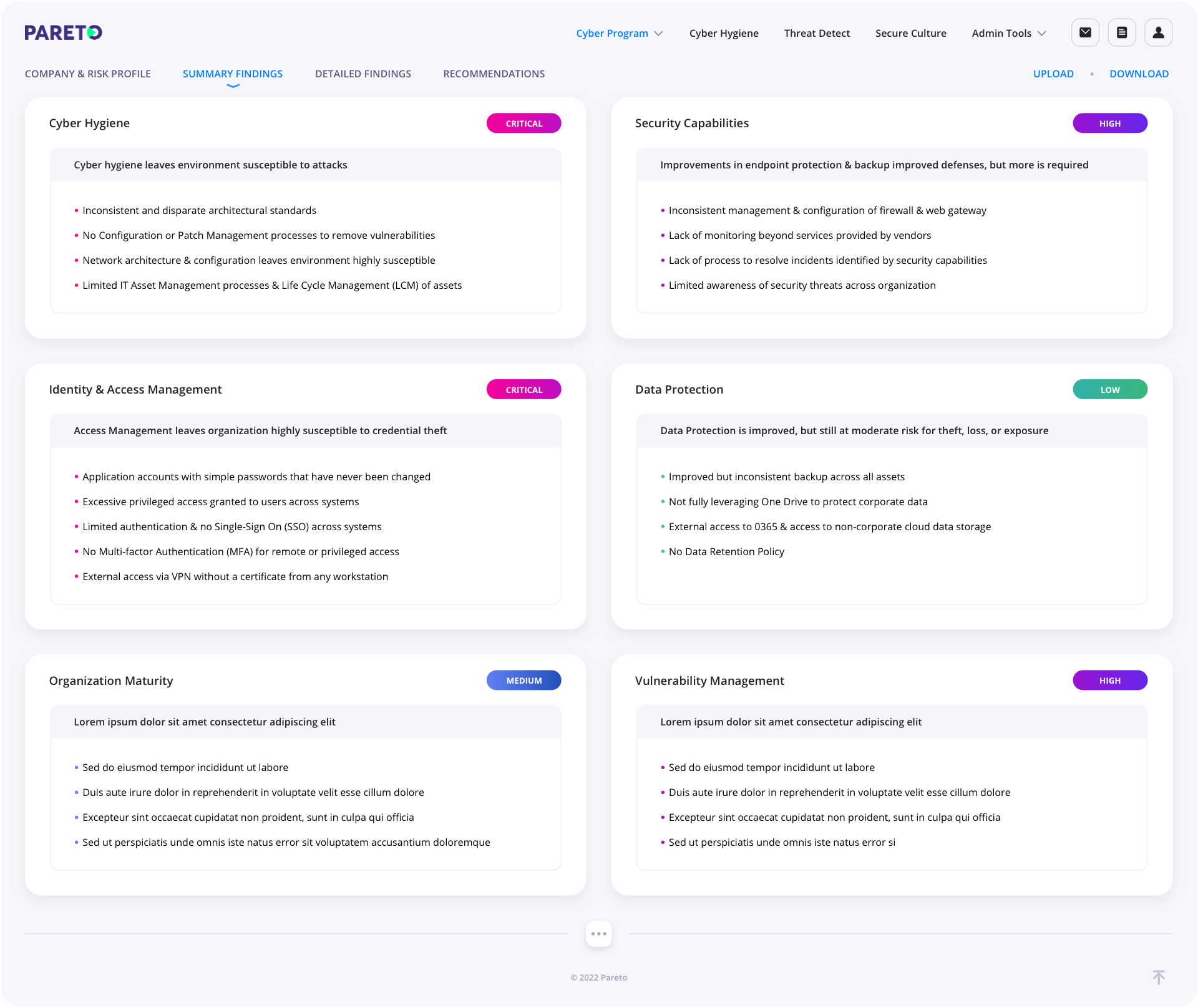 Pareto Cyber Cybersecurity UI/UX Design — The Skins Factory, an Award ...