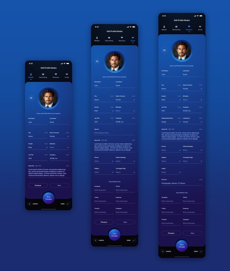 Recognize Me Mobile App UI/UX Design - Dark Mode Version — UI/UX & Web ...