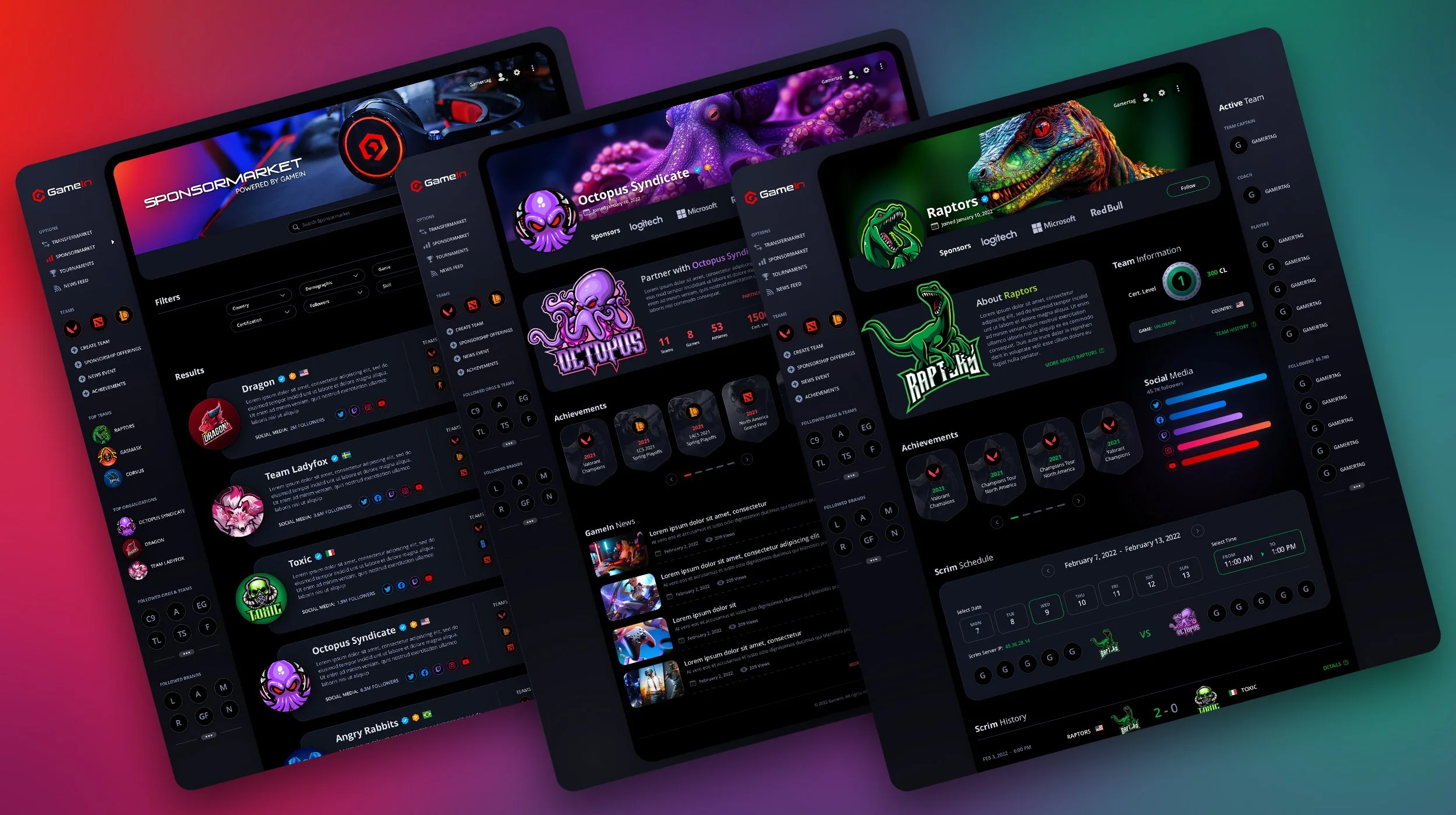 GameIn Esports Gaming Web Platform UI/UX Design — UI/UX, Brand & Web ...