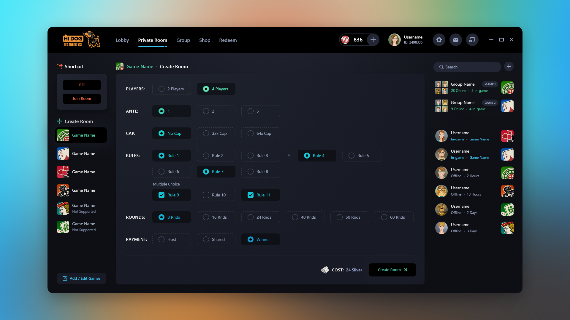 Hi Dog Gaming Platform UI/UX Design — The Skins Factory, an award-winning UI/UX Design Studio