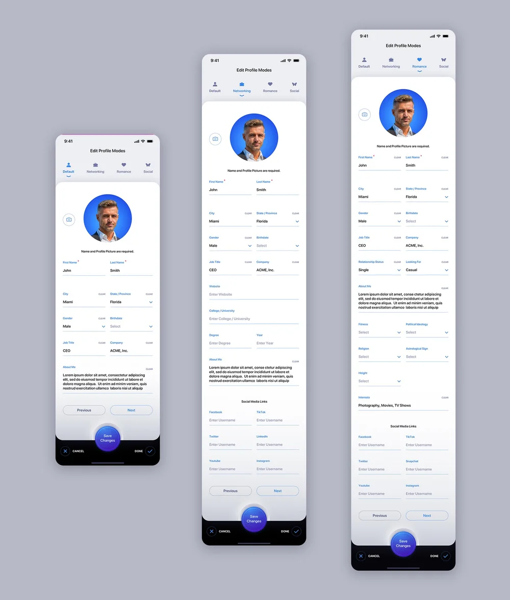 Recognize Me Mobile App UI/UX Design - Light Mode Version — UI/UX, Brand & Web Design Agency ...