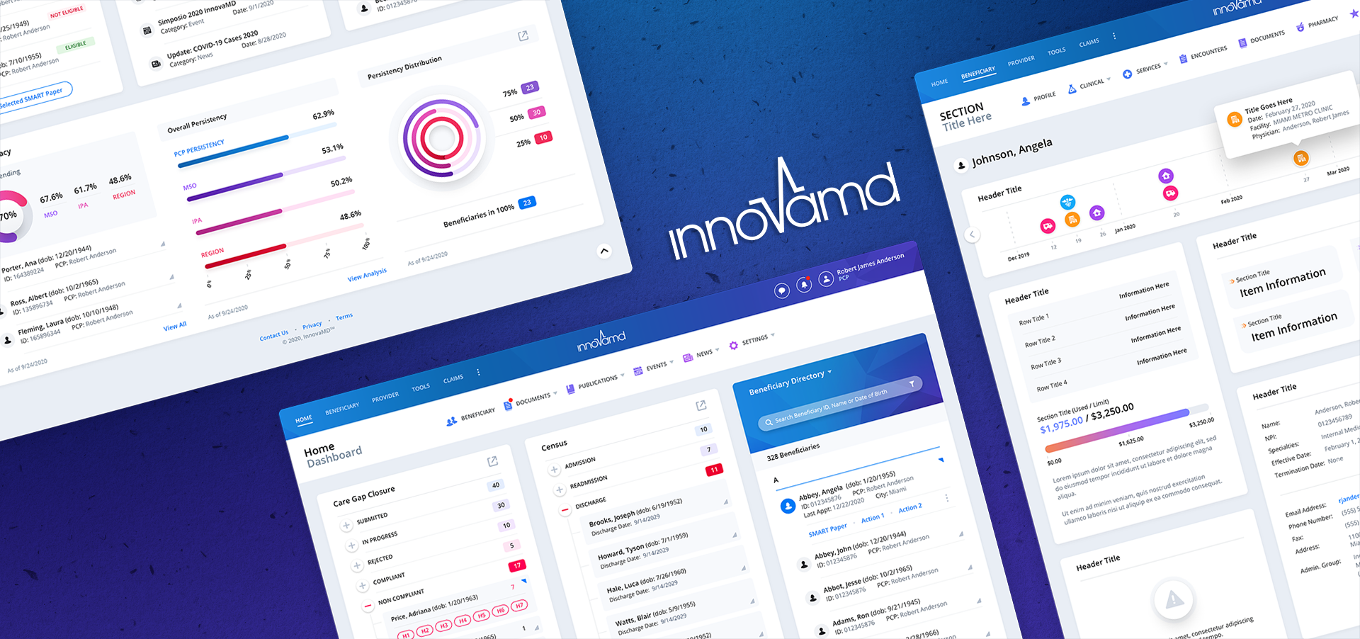 InnovaMD Healthcare App UI/UX Design — The Skins Factory, an award ...