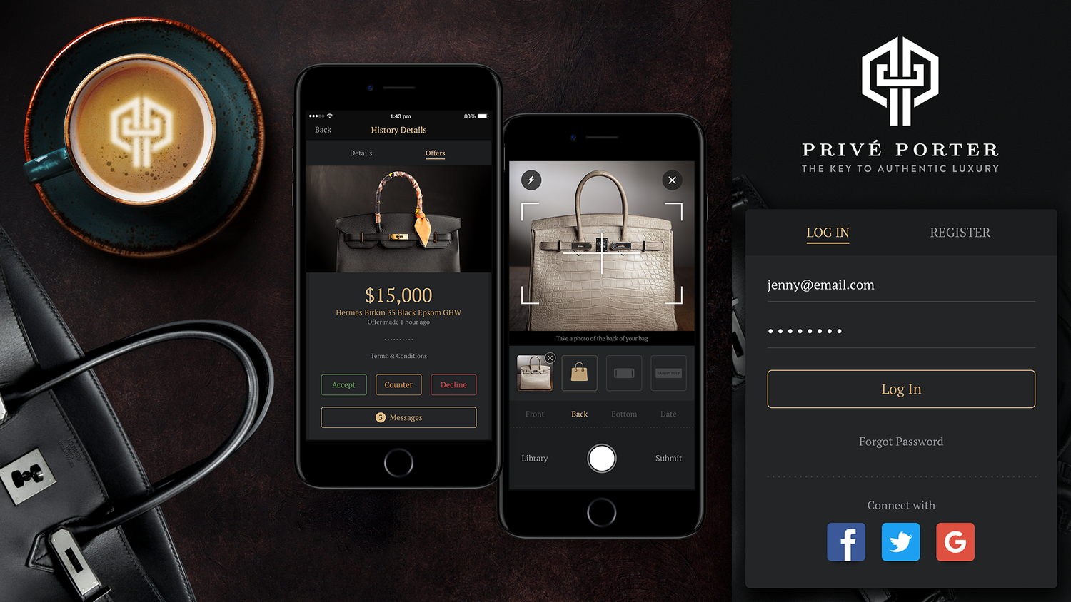 PRIVÉ PORTER Mobile App UI/UX Design — The Skins Factory | UI/UX Design ...