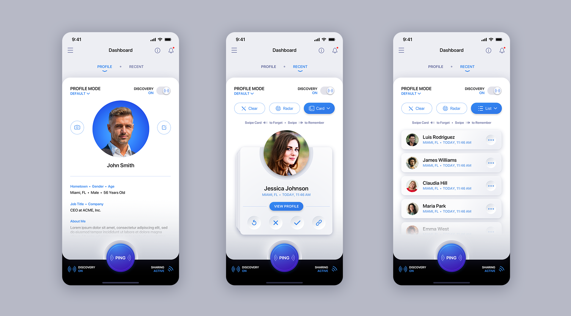 Recognize Me Mobile App UI/UX Design - Light Mode Version — The Skins ...