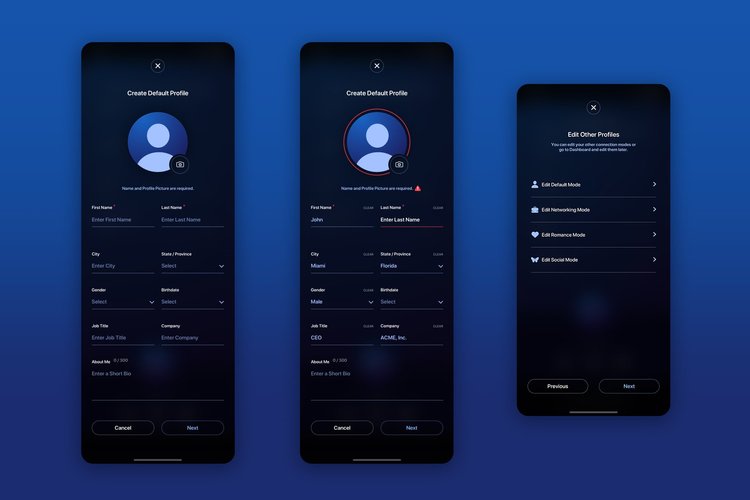 Recognize Me Mobile App UI/UX Design - Dark Mode Version — UI/UX & Web ...