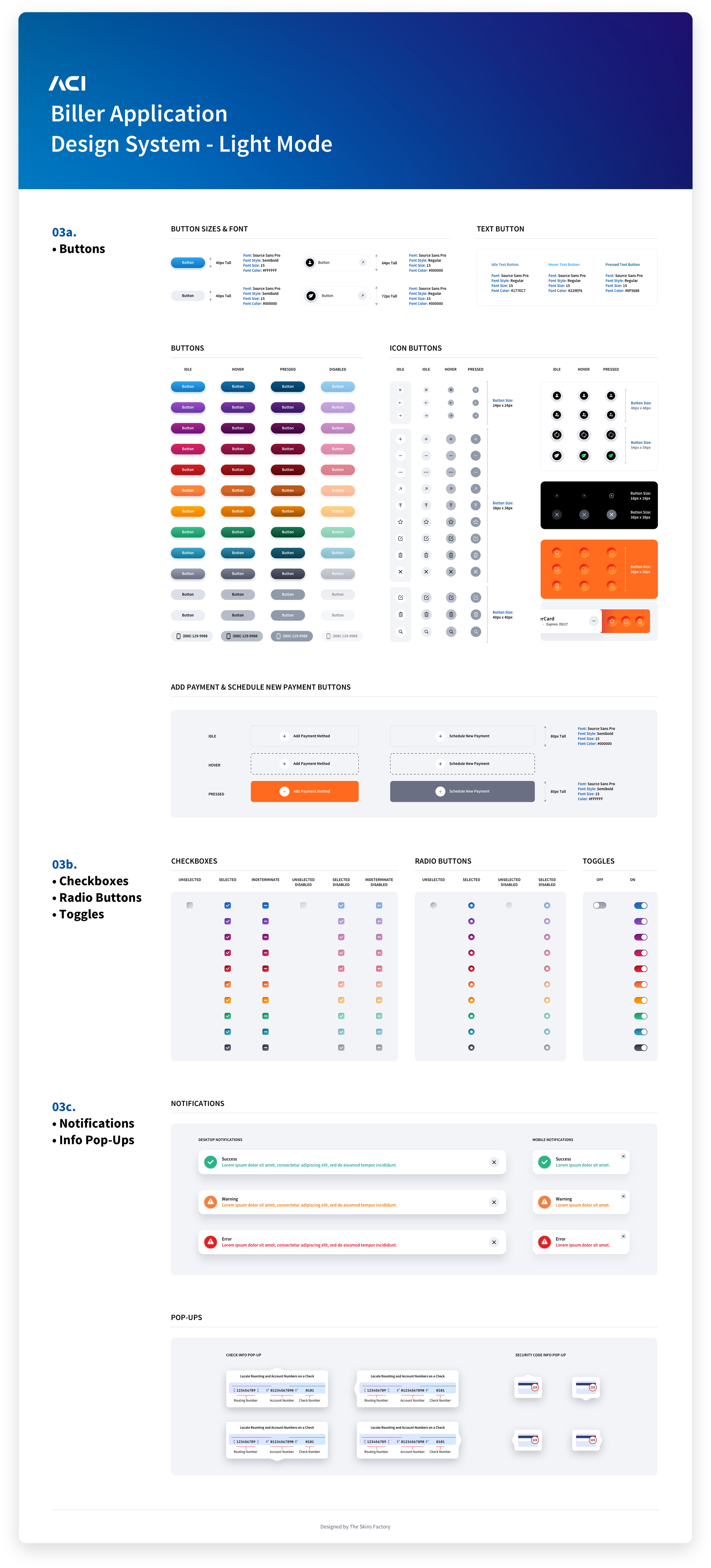 ACI Biller Design System Light Mode Page 3 Fullview — UI/UX & Web ...