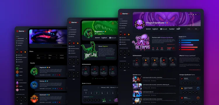 GameIn Esports Gaming Web Platform UI/UX Design — The Skins Factory, an ...