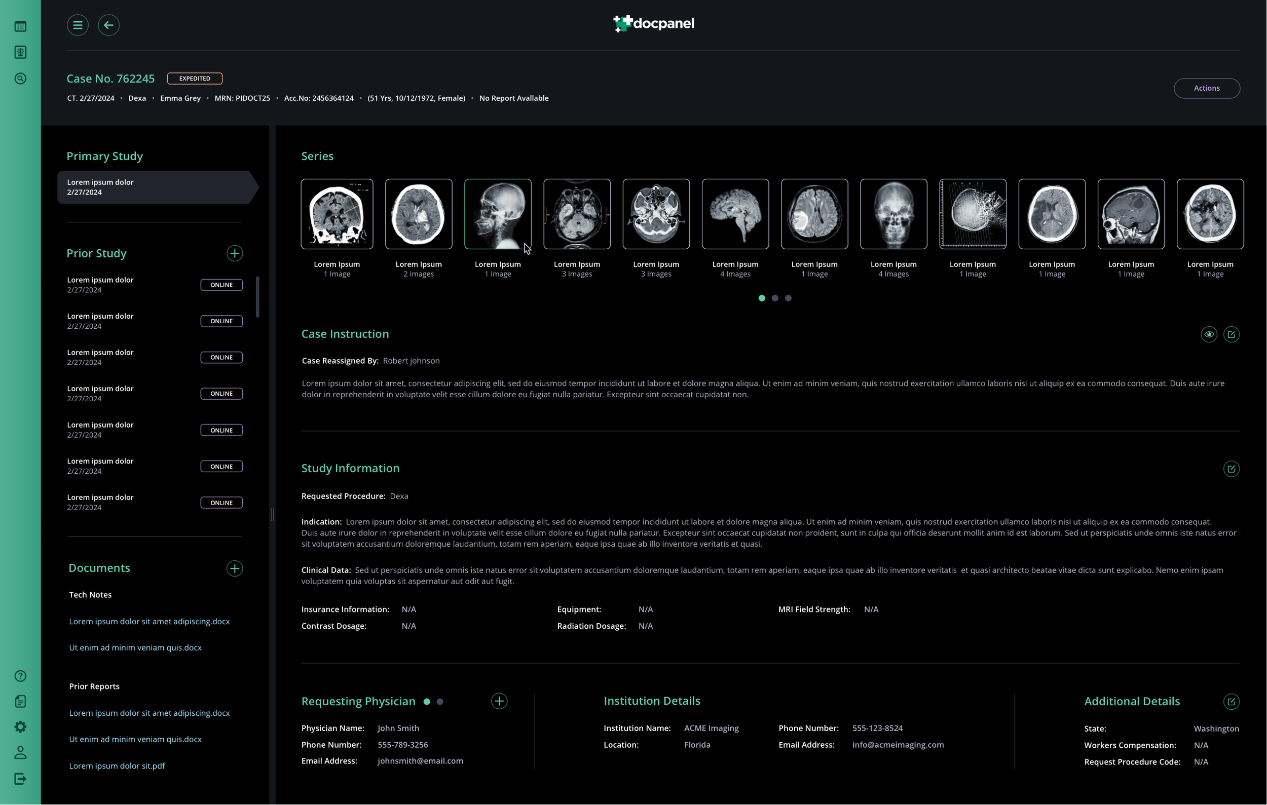 DocPanel Radiology Application UI UX Design: Dark Mode — The Skins ...