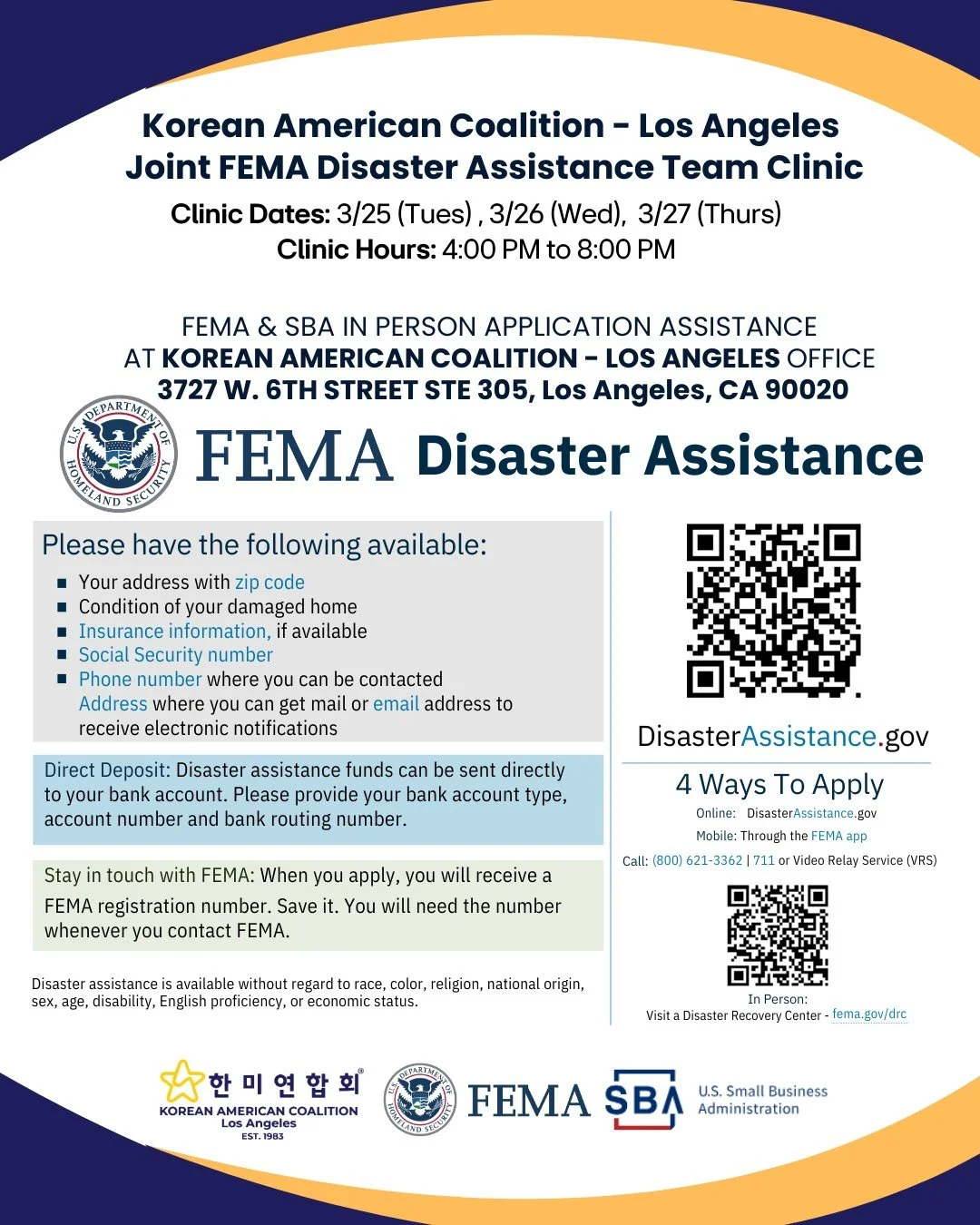 The Korean-American Coalition - Los Angeles Joint FEMA Disaster ...