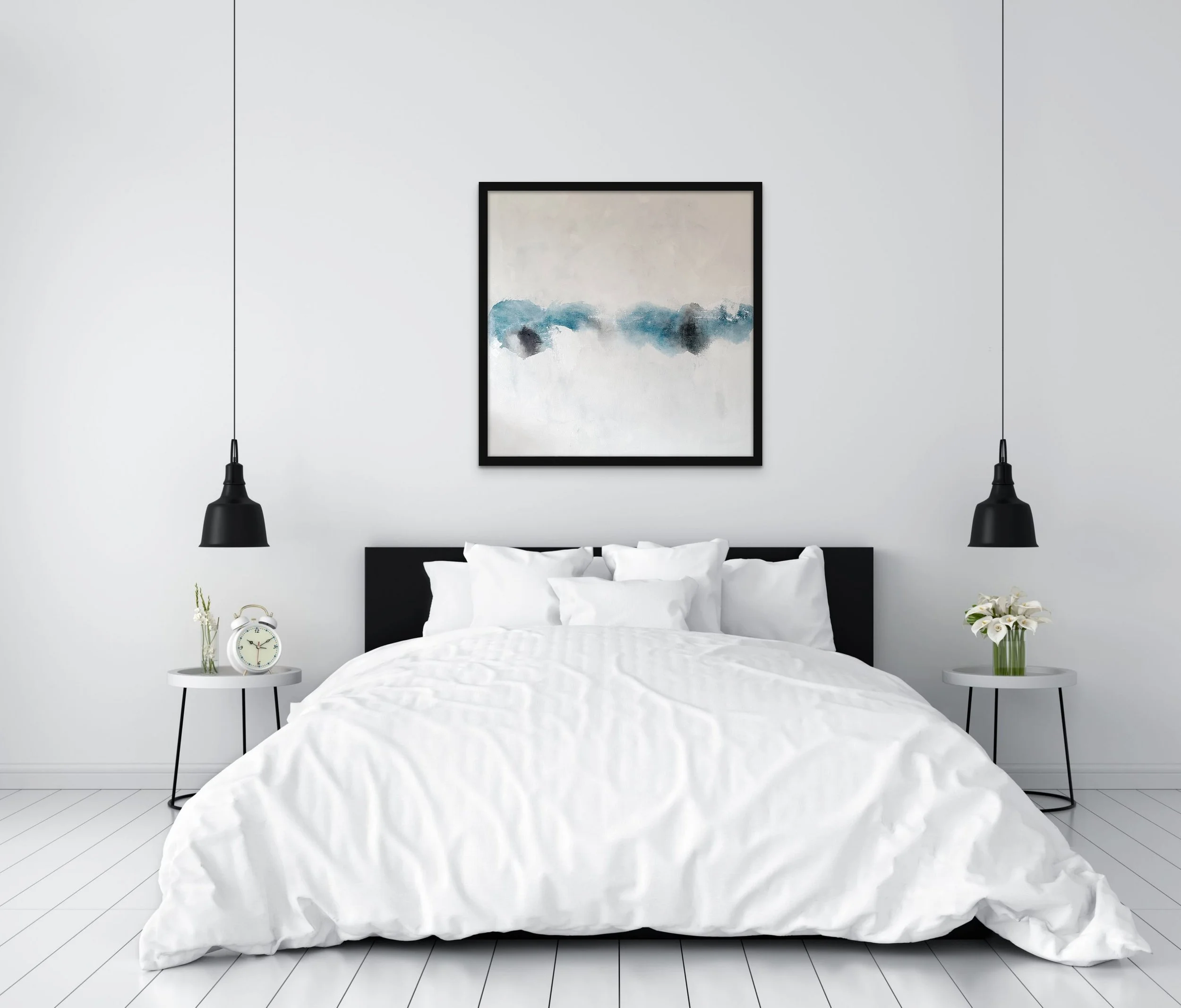 BEDROOM WALL ART, Abstract Art Landscape Original Canvas Wall Painting