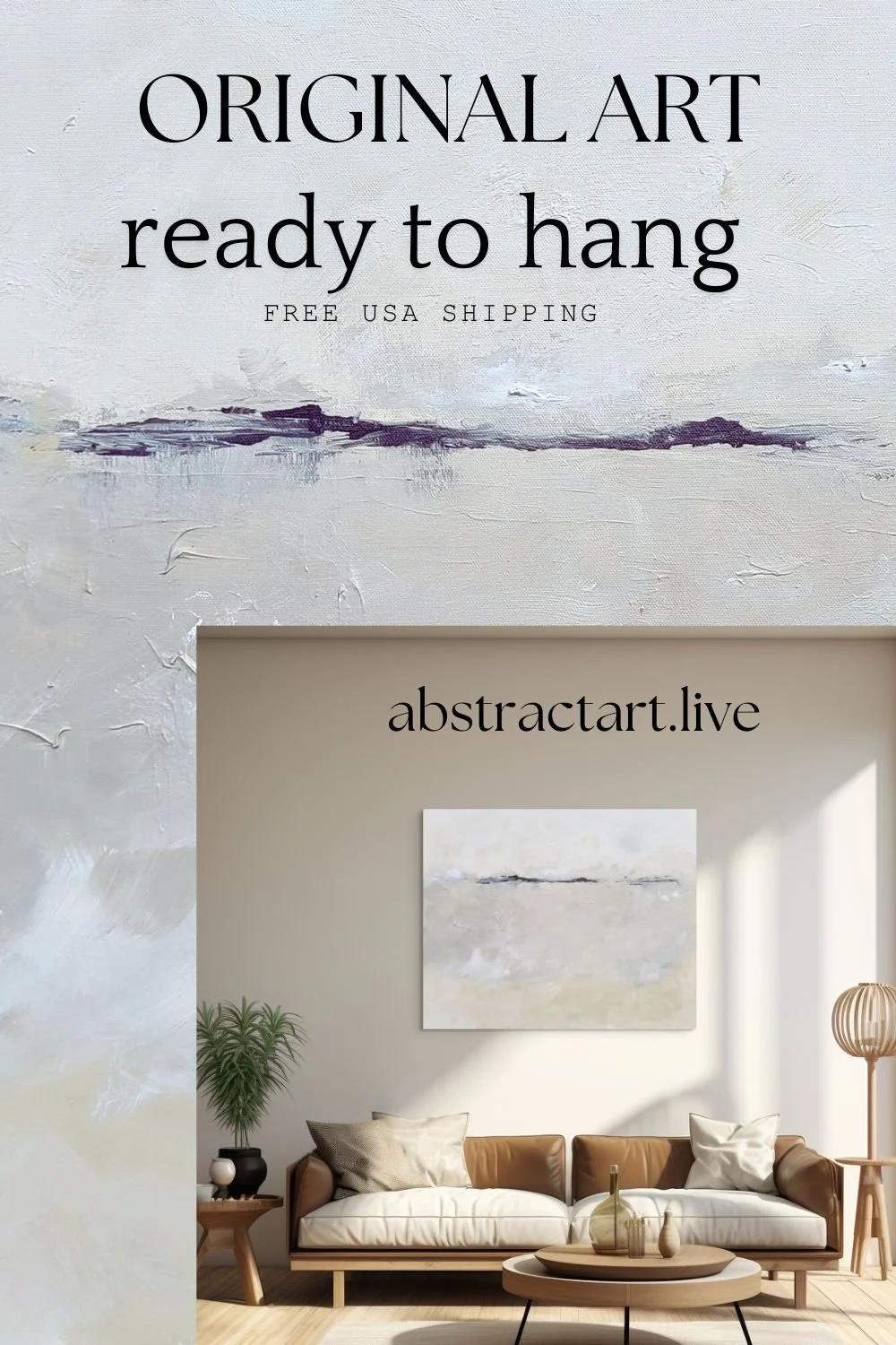 Abstract Modern Neutral Canvas Wall Art - ORIGINAL PAINTING