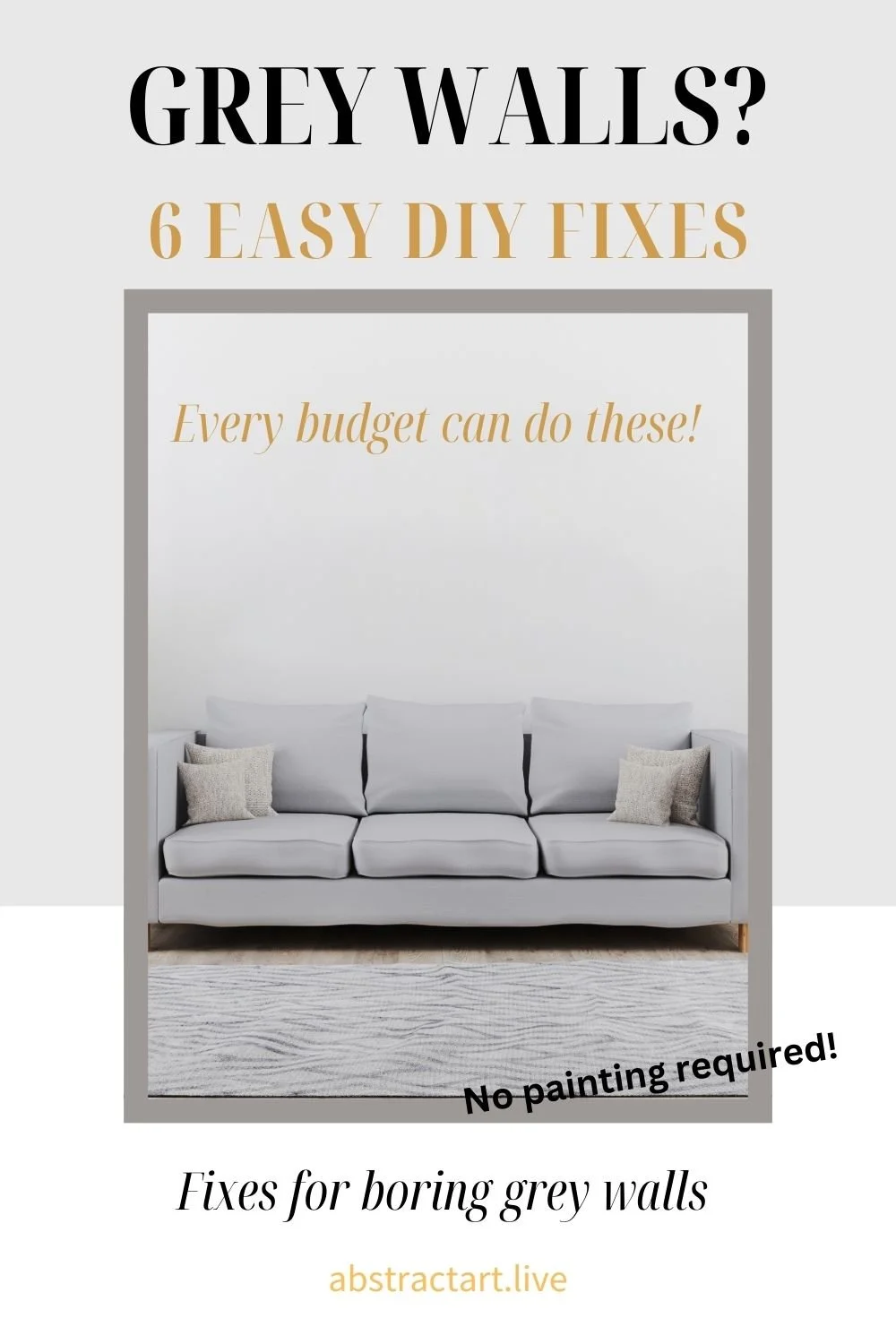 GREY WALLS | 6 Wall Art Option (Easy & Cheap) for Grey Rooms | Original ...