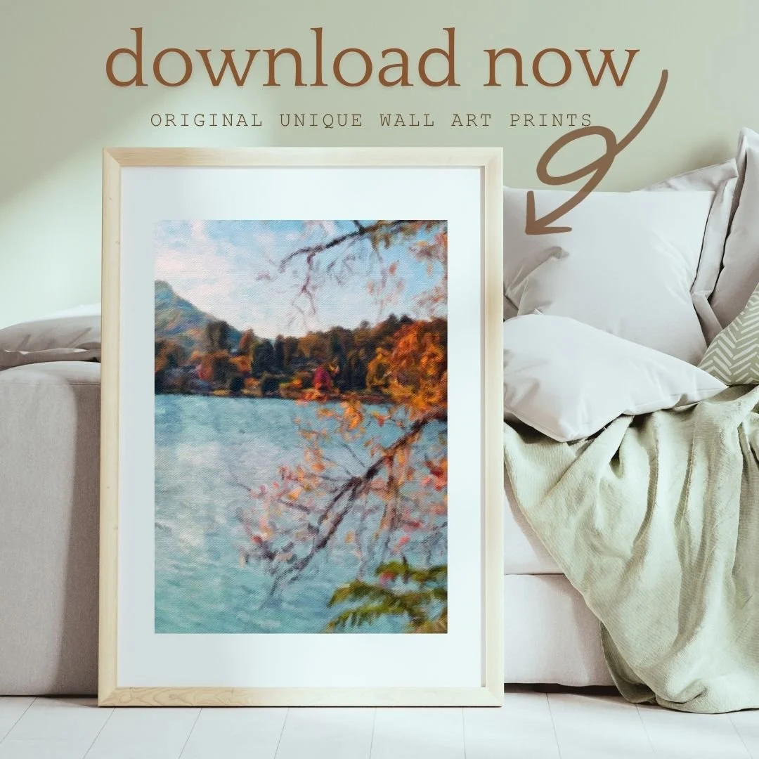 LAKE OIL PAINTING PRINTABLE ART DOWNLOAD | Original Canvas Wall Art ...