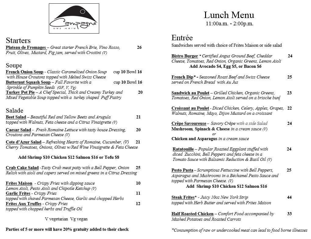 Lunch Menu 2025 — Downtown Los Altos Hotel Rooms | Silicon Valley ...