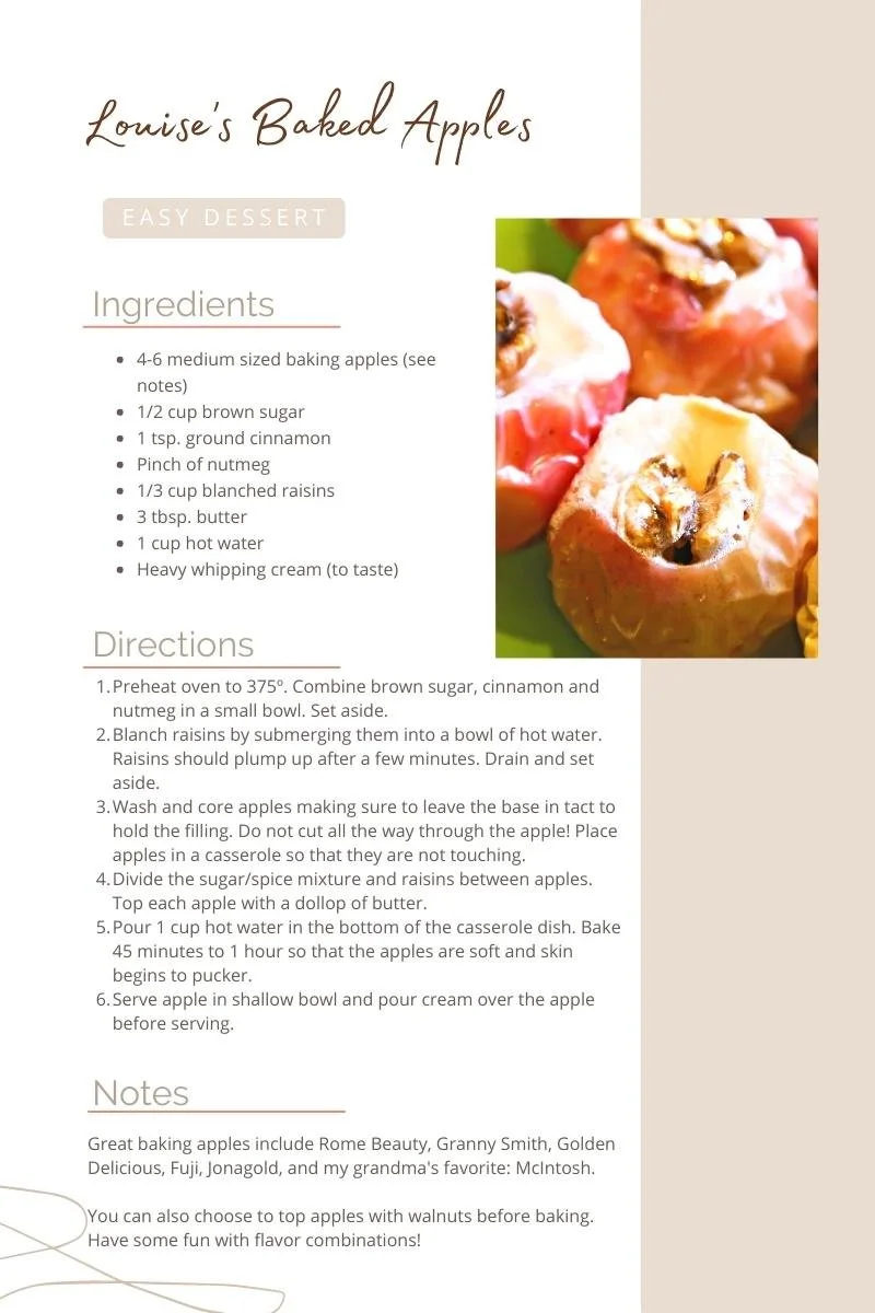 Louise's Baked Apples — Lauren Lucas