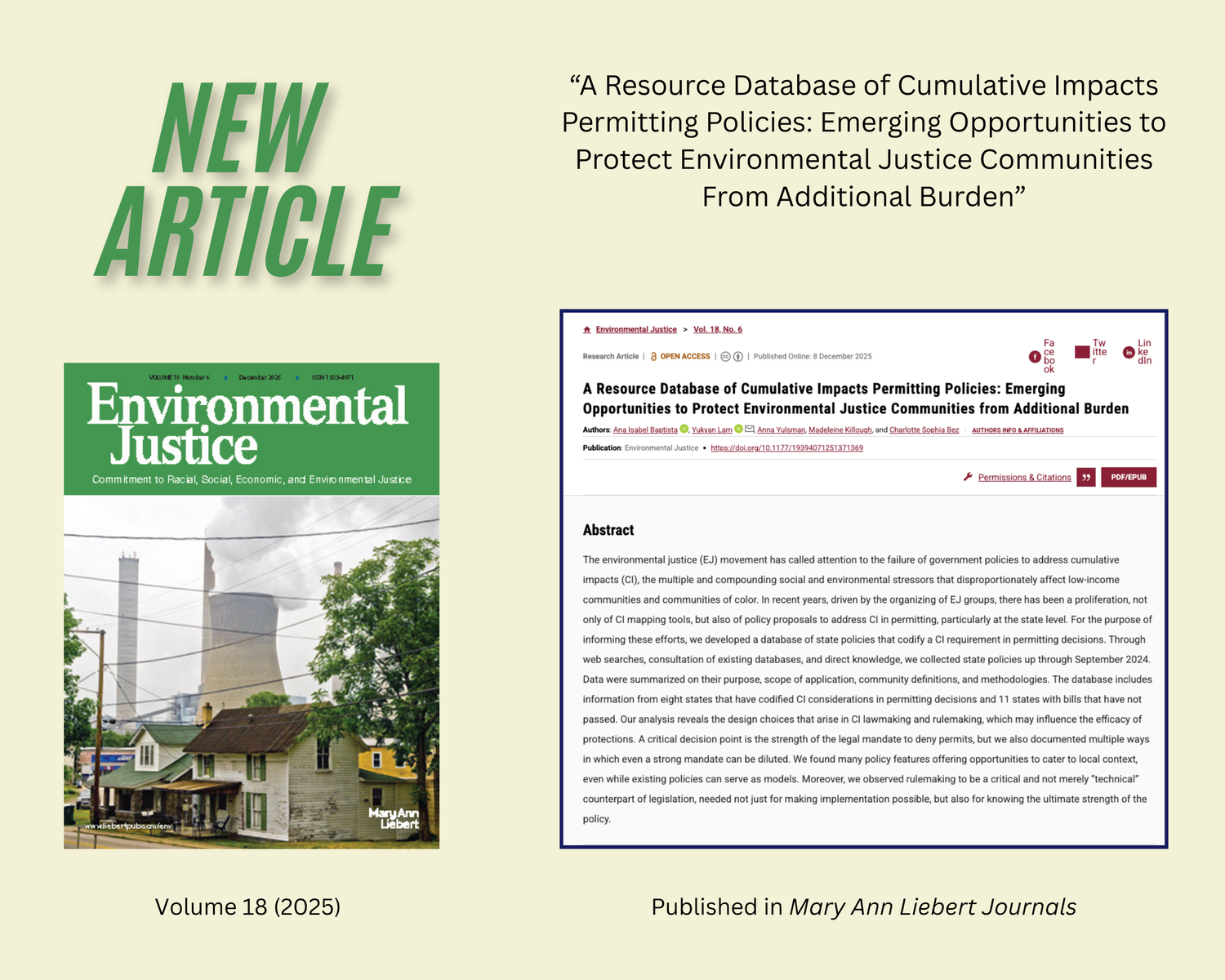 Cumulative Impacts — Tishman Environment and Design Center