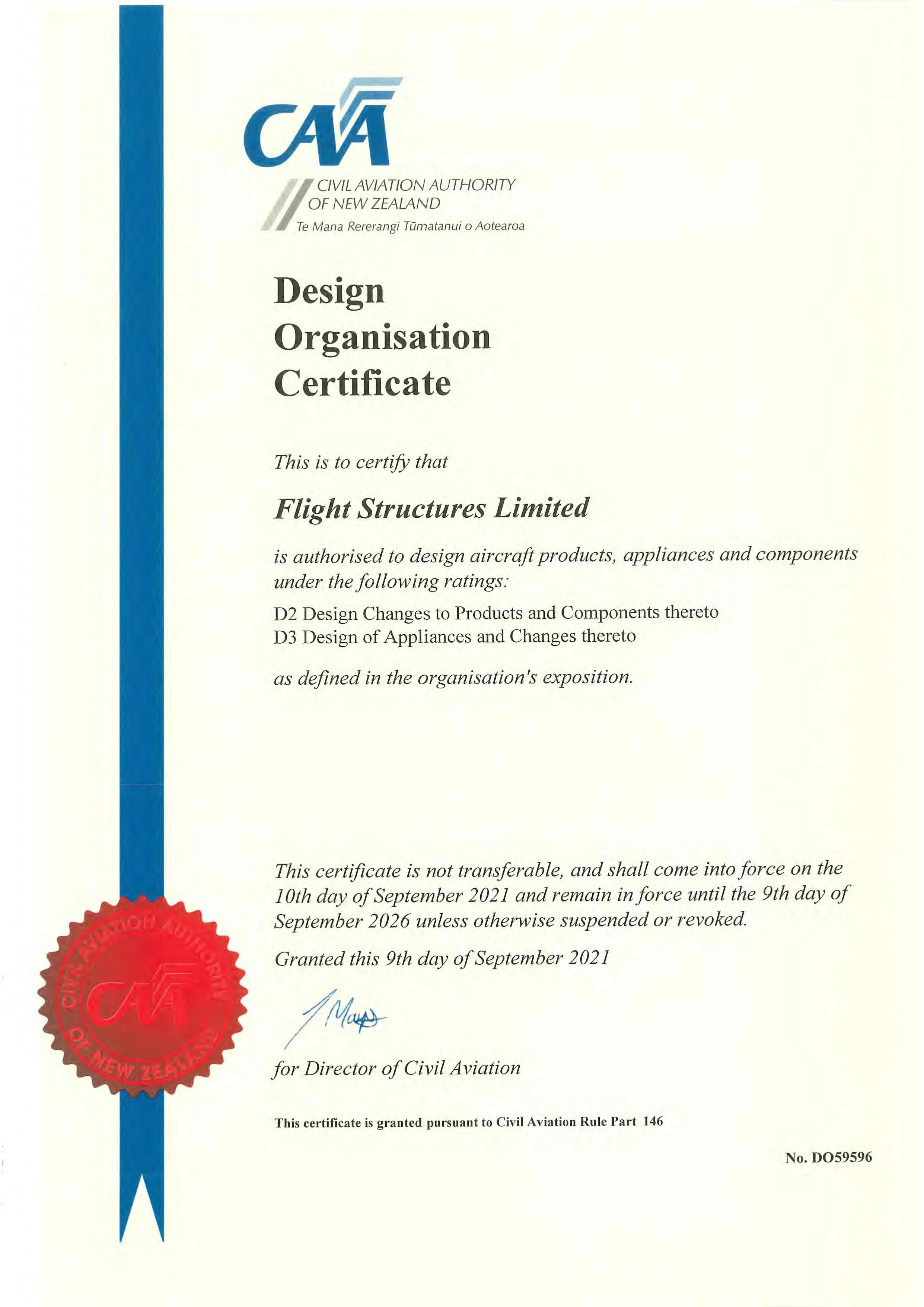 Company Certificates — Flight Structures Ltd