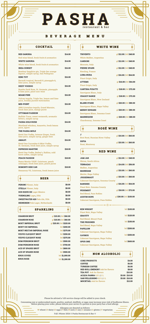 Menu — P A S H A